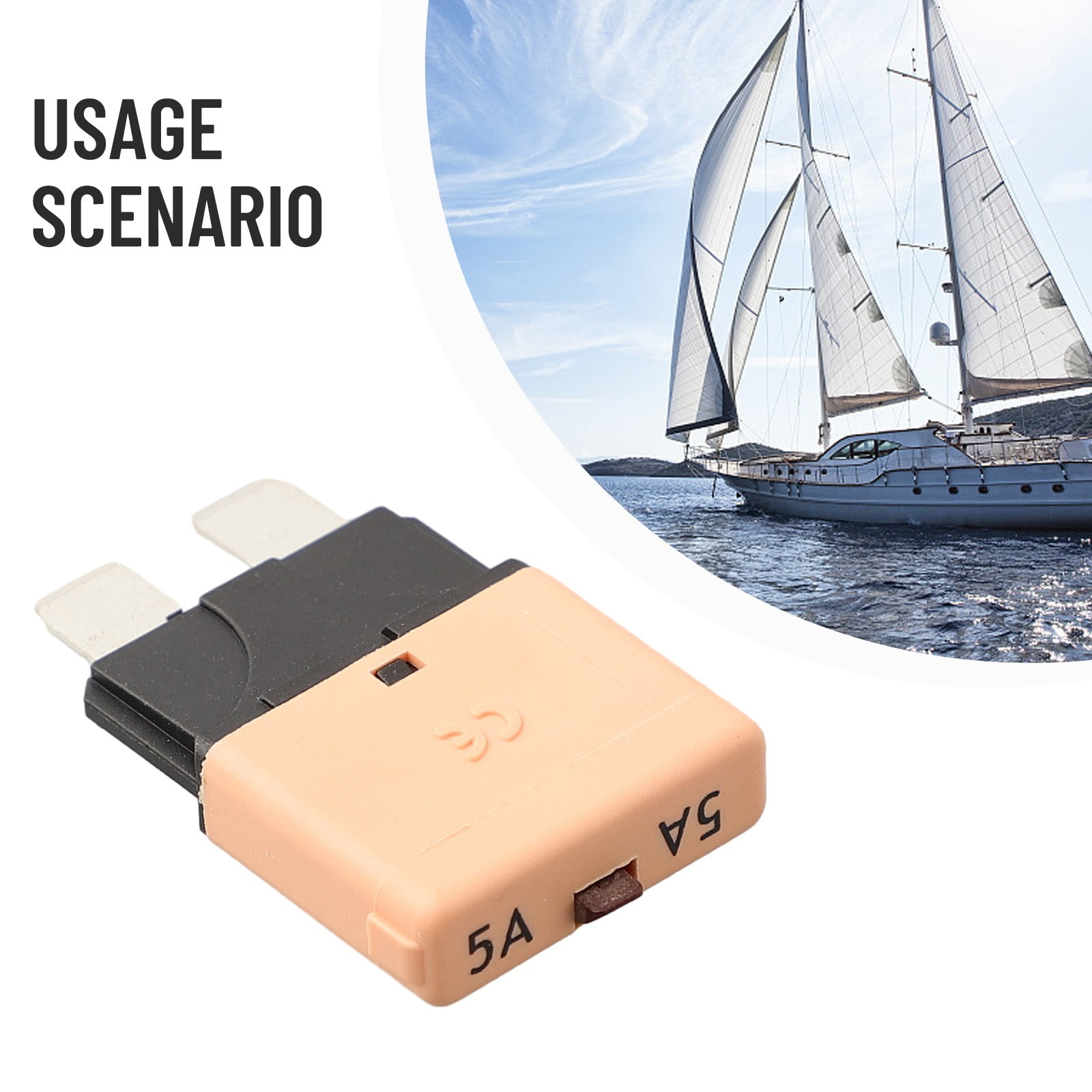 1Pcs Circuit Breaker Blade Fuse 12V 24V Resettable 5-30A Marine ...