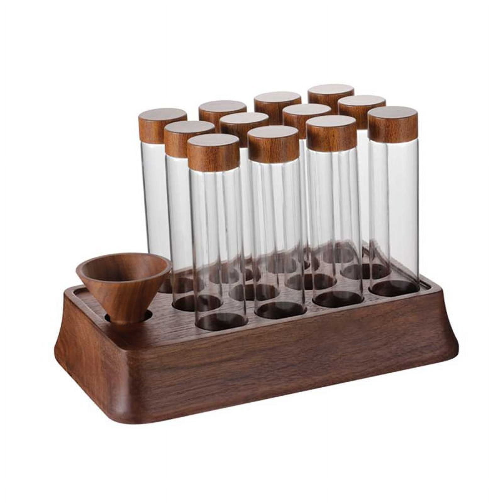 1Pcs Coffee Bean Glass Tube with Wood Tool Bottled Tubes Grain Storage ...
