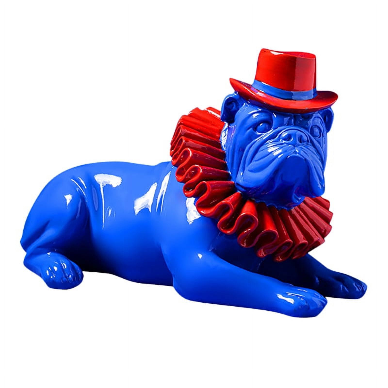 1Pcs Color Bulldog Punk Style Dog Statue Resin Figurine Home Decoration ...