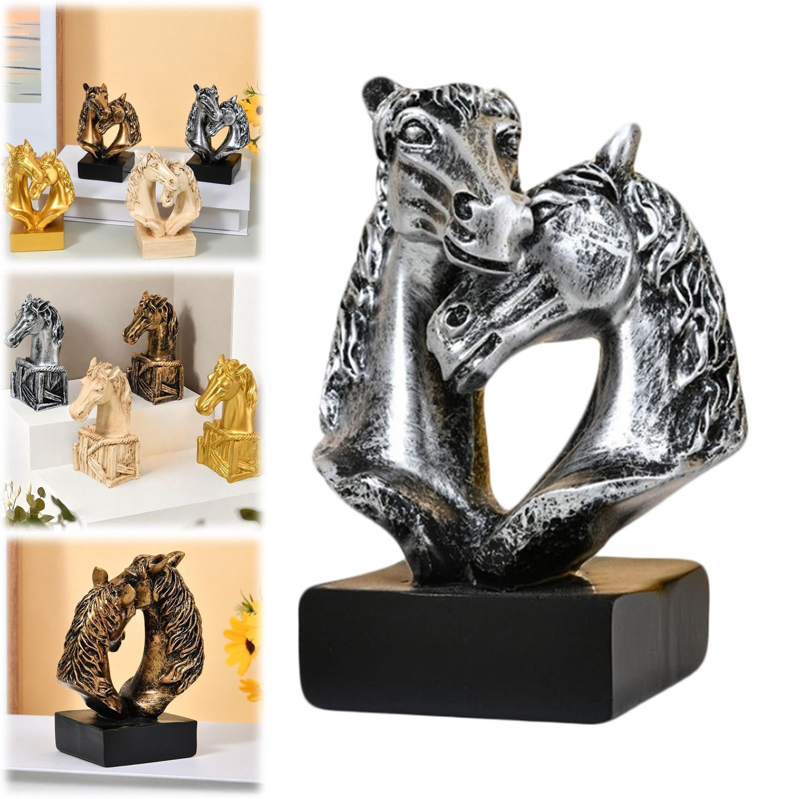 1Pcs Creative Horse Head Figurine Statues For Home Decor Creative Art ...