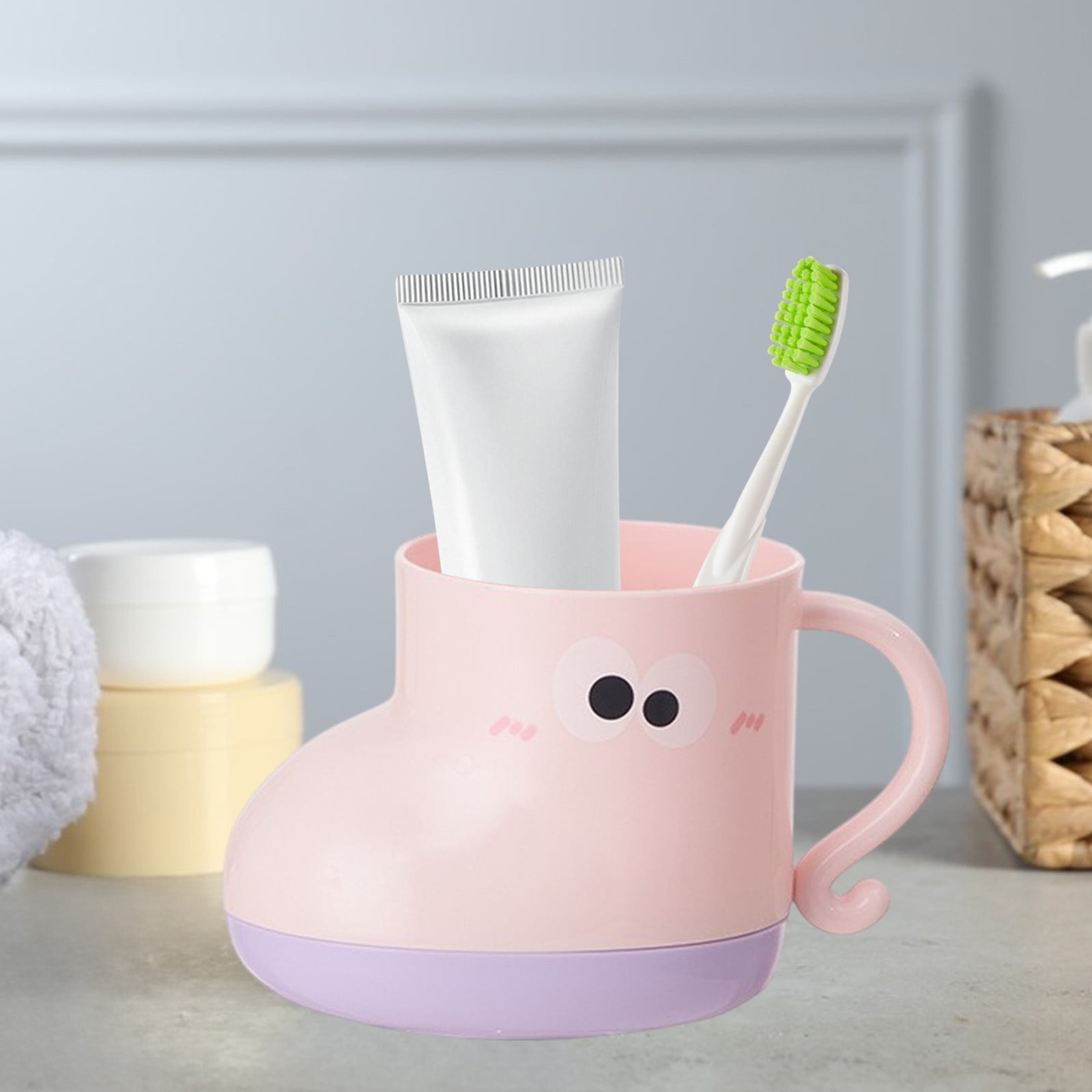 1Pcs Cute Cartoon Bathroom Toothbrush Cup, Unbreakable Mouthwash Cups ...