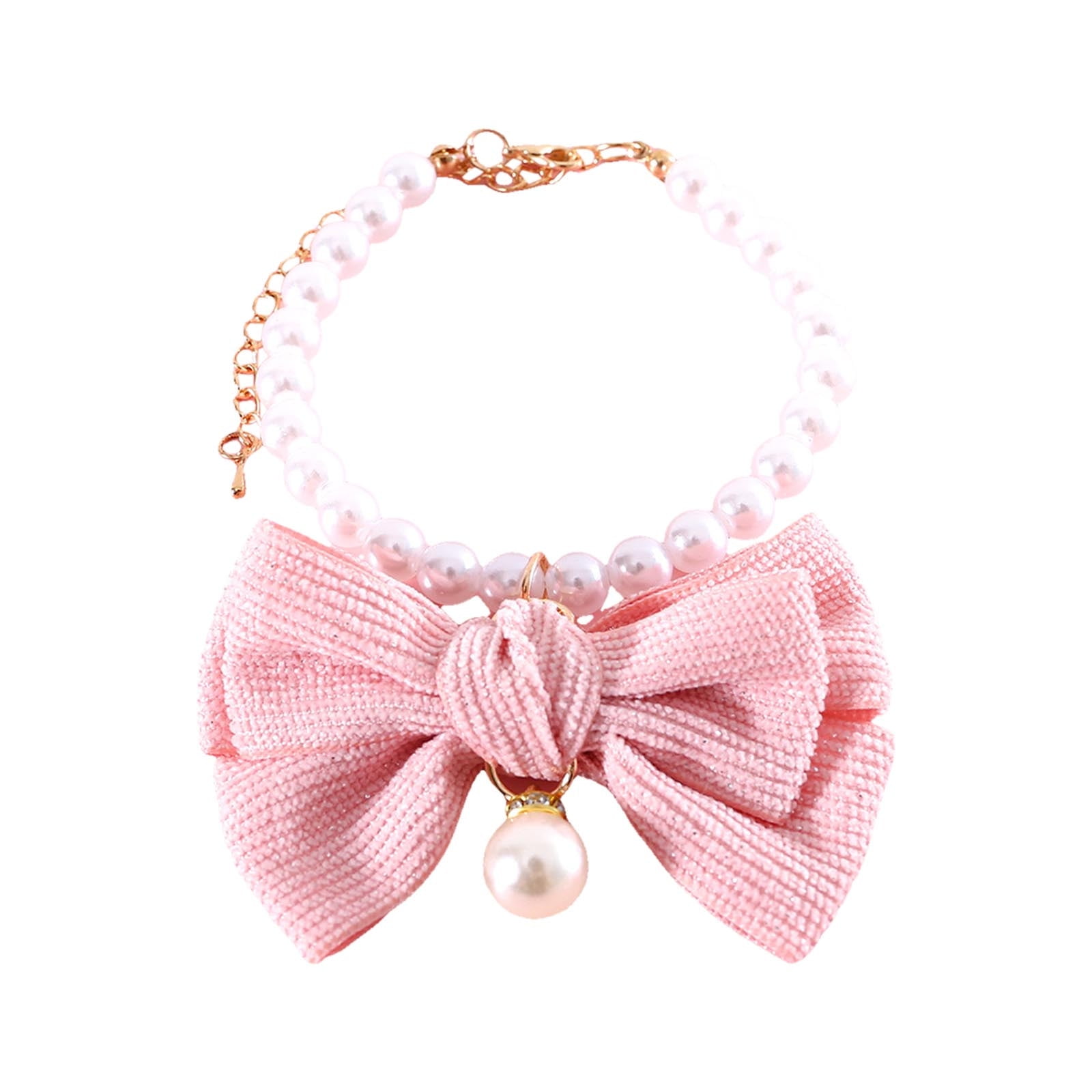 1Pcs Cute Girl Cat Collar, Fancy Dog Pearl Necklace Collars Adjustable ...