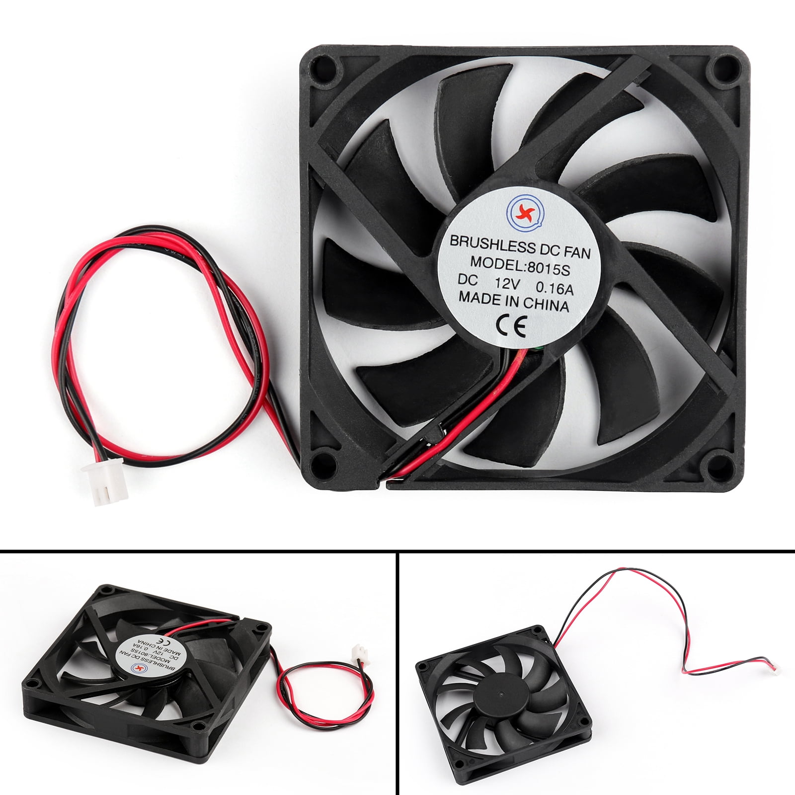 1Pcs DC Brushless Cooling PC Computer Fan 12V 8015s 80x80x15mm 0.16A 2 ...