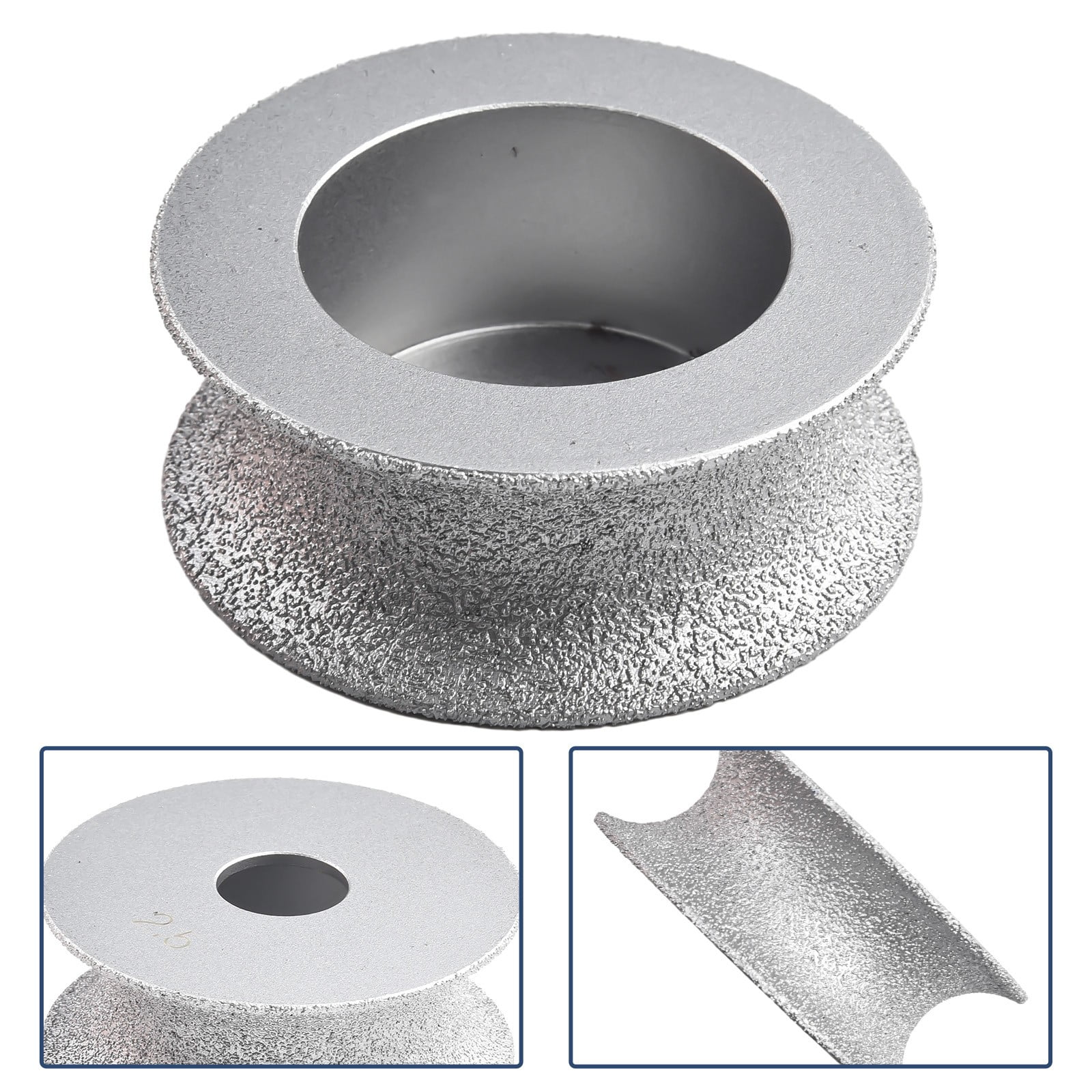 1Pcs Diamond Grinding Wheel Vacuum Welded Dry/Wet Demi-Bullnose Edge ...