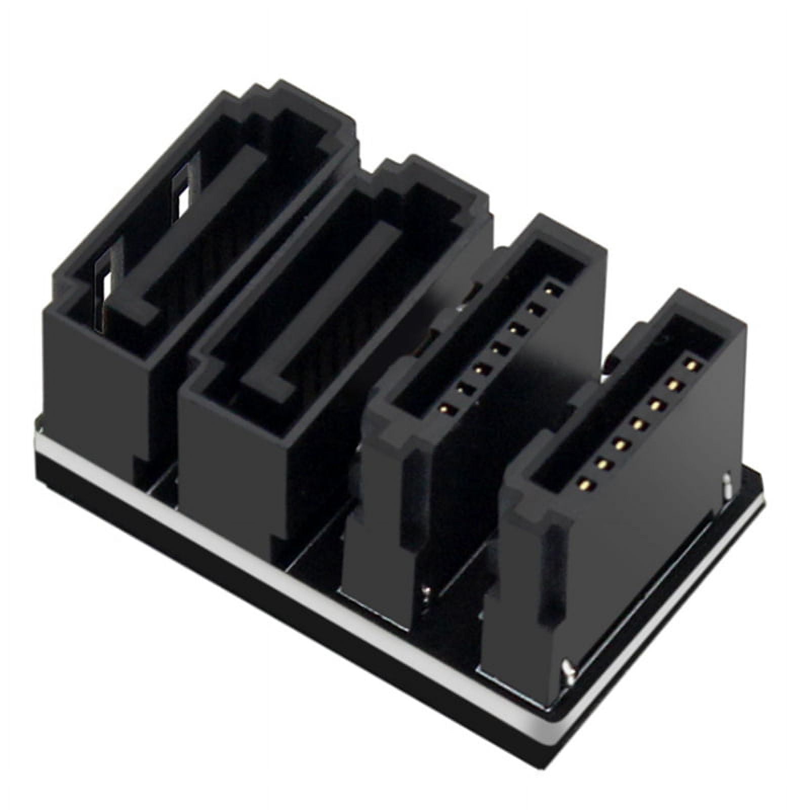 1Pcs Double SATA 7Pin Female to Double 7Pin Male 180 Degree Angled ...