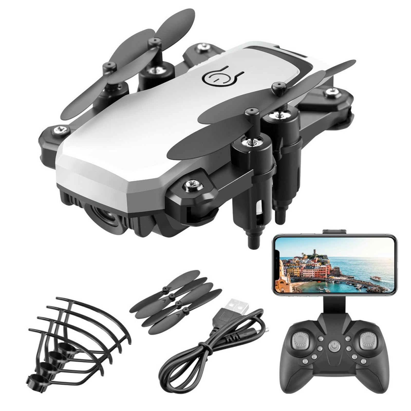 1Pcs Drones - 4.3"x3.5"x1.4" Mini Quadcopter with 4K Wide Angle, Voice ...