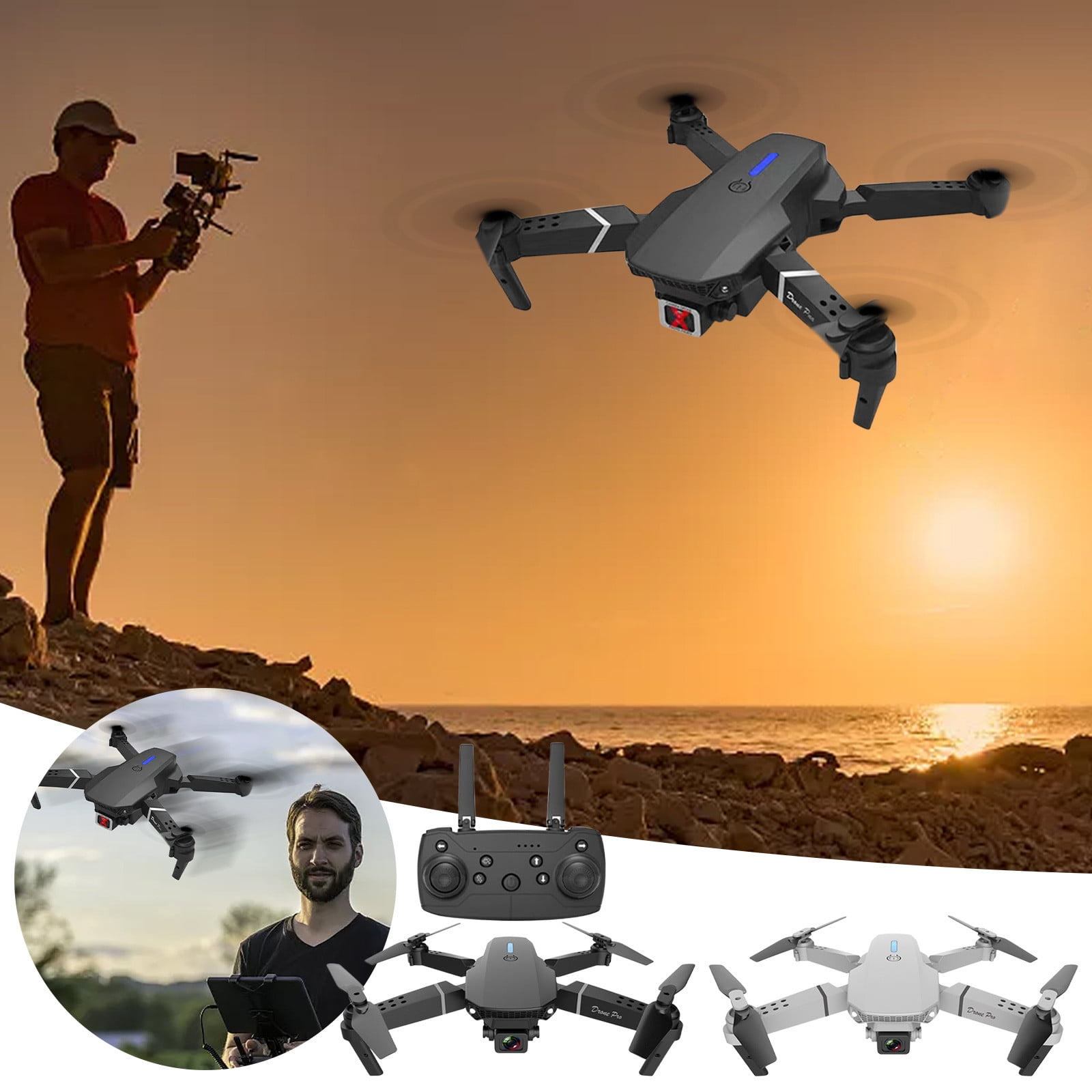 1Pcs Drones - 4.9"x3.2"x2.1" - Obstacle Avoidance UAV, Altitudes Hold ...