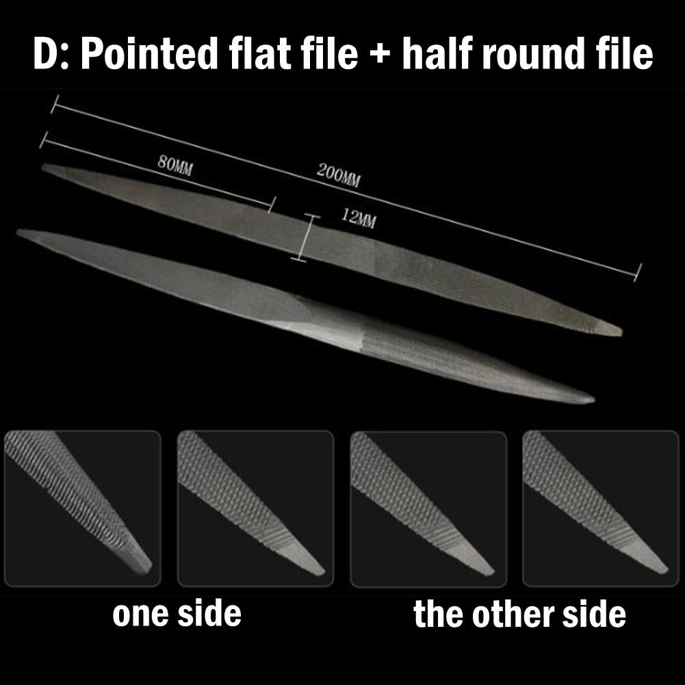 1Pcs Dual-headed Half Round Files Professional Pointed Flat Files Coarse Tooth Jewelry Wax ...