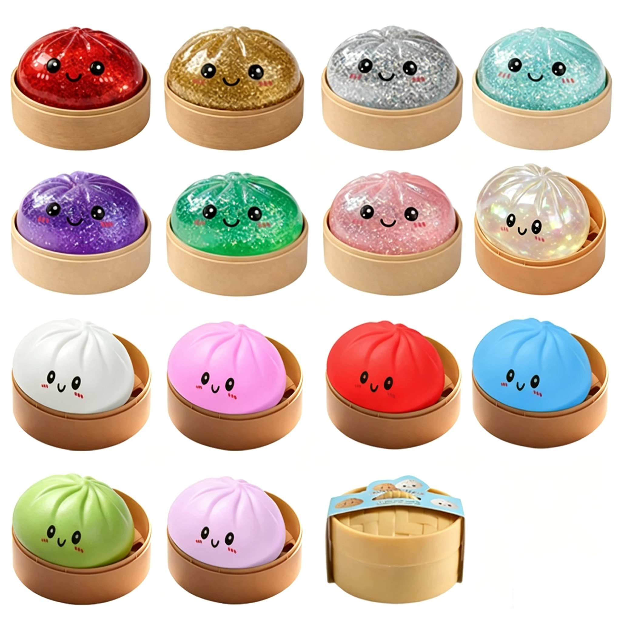 1Pcs Dumpling Squishy, Glitter Dumpling Squishy Toys, Squishies ...