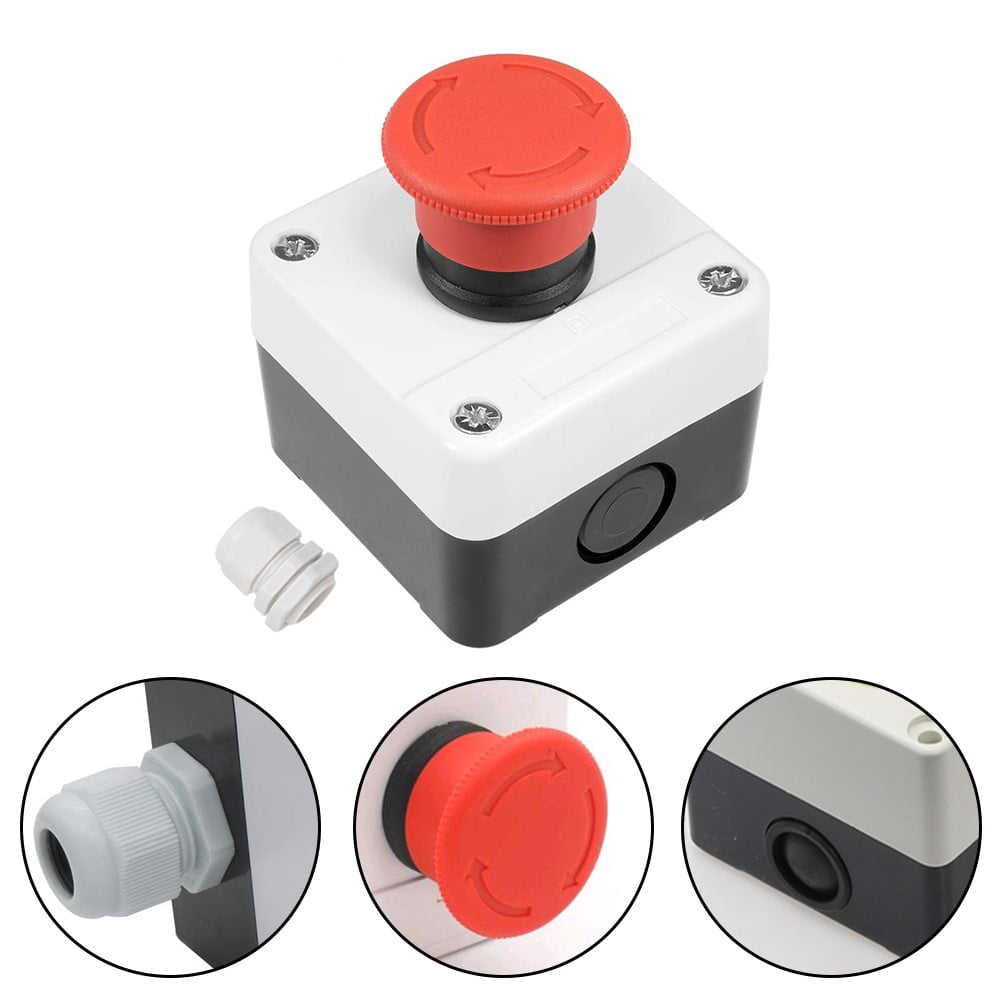 1Pcs E-Stop Push Button Switch Station Red Mushroom Stop Switch 22 Mm ...
