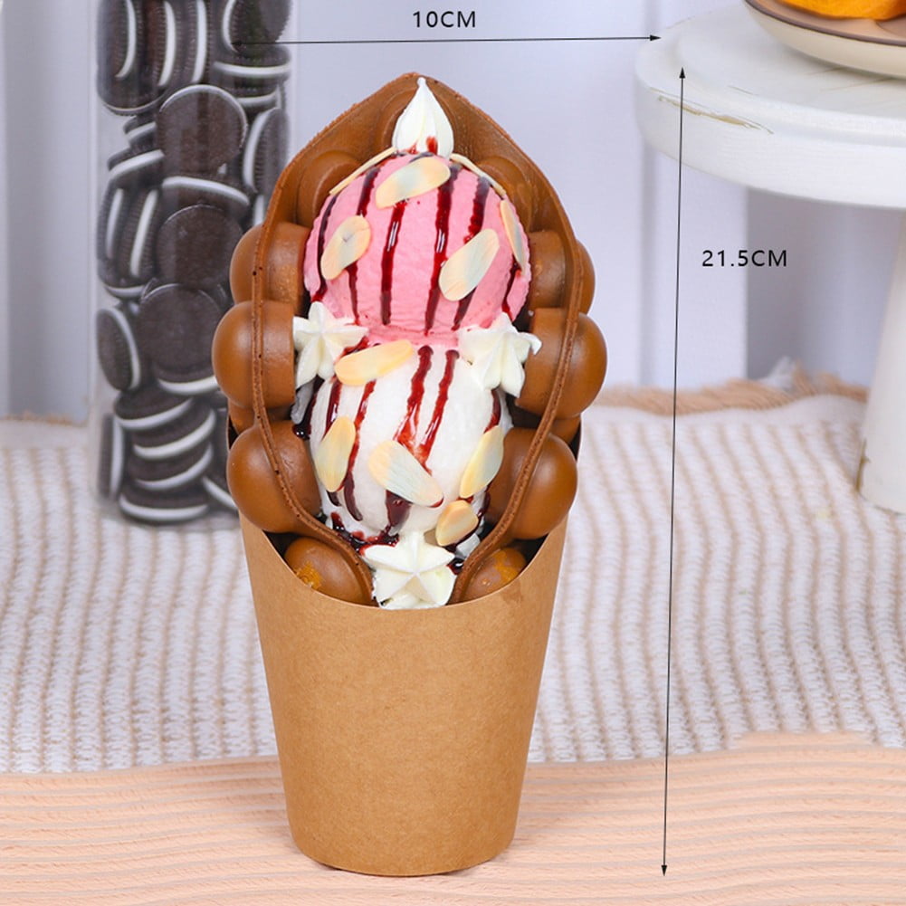 1Pcs Fake Food Display Ice Cream Original Bubble Waffle Faux Hong Kong ...