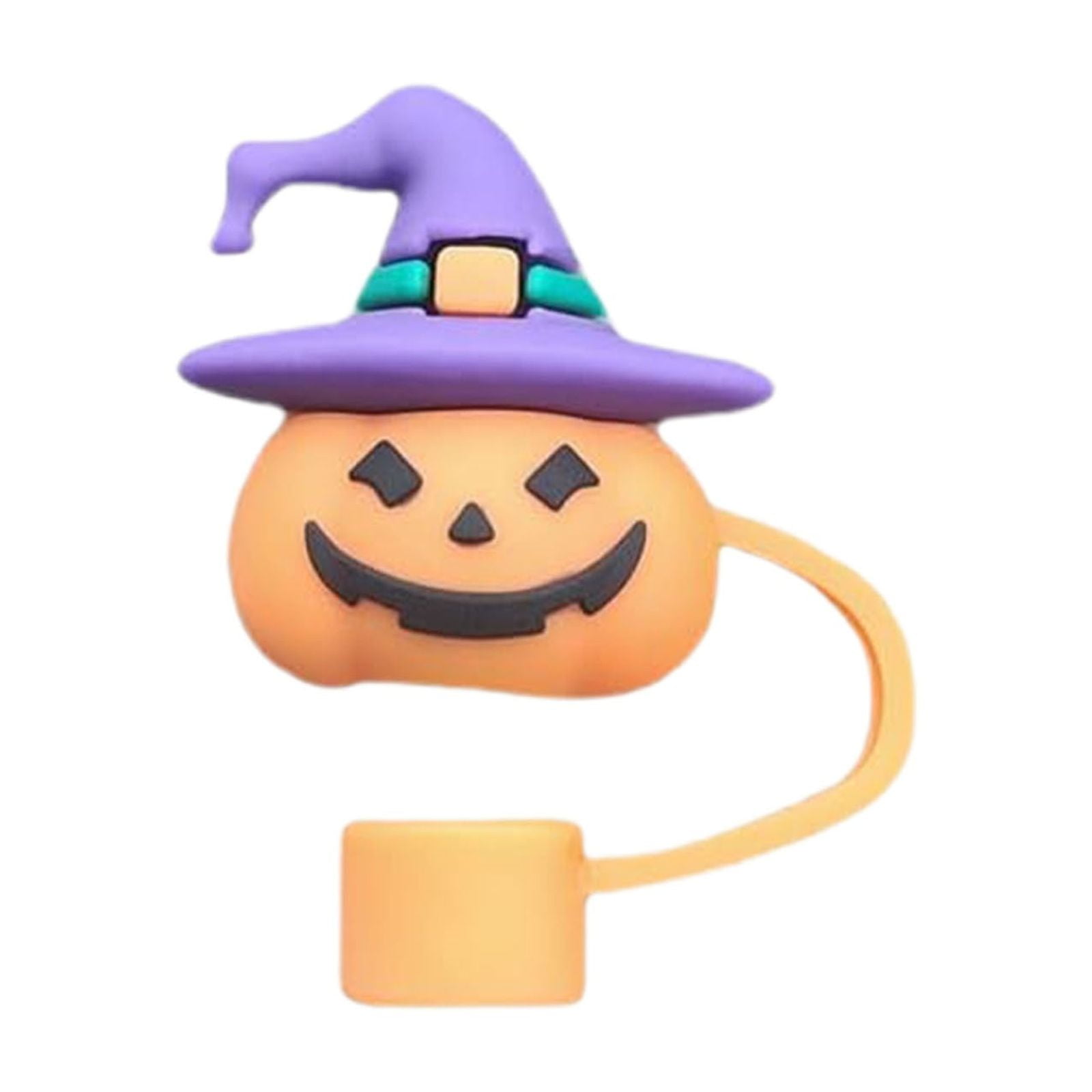 1Pcs Fall Straw Cover Cap Orange Pink Pumpkin Silicone Reusable Straw ...