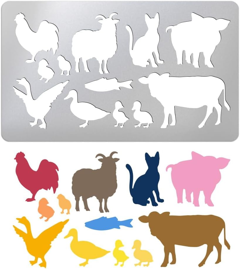 1Pcs Farm Animal Stencil Farmhouse Stencil Metal Stencil Pig Cow Sheep ...