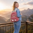 1Pcs Fashionable Red Backpack with Gingham Print and Star Accents ...