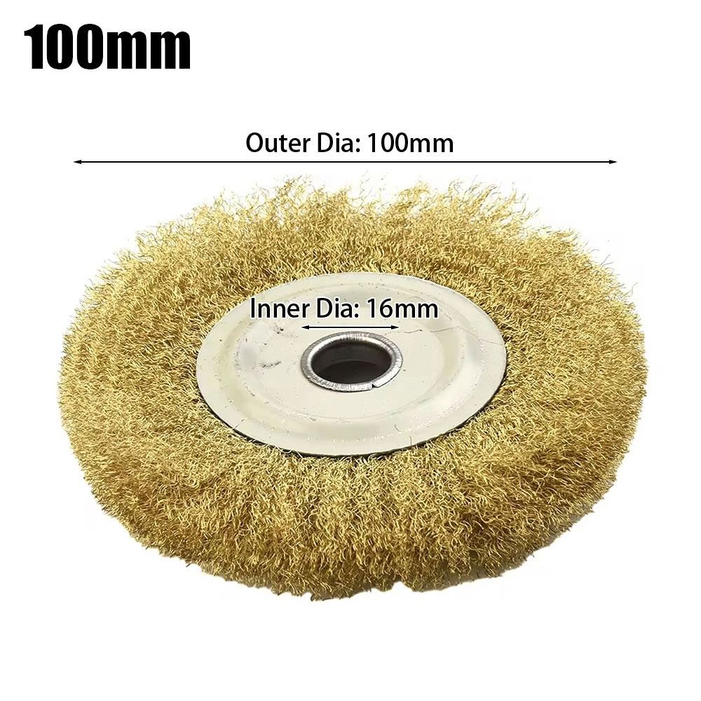 1Pcs Flat Type Copper Wire Wheel for Bench Grinder 100/125/150mm Pure ...