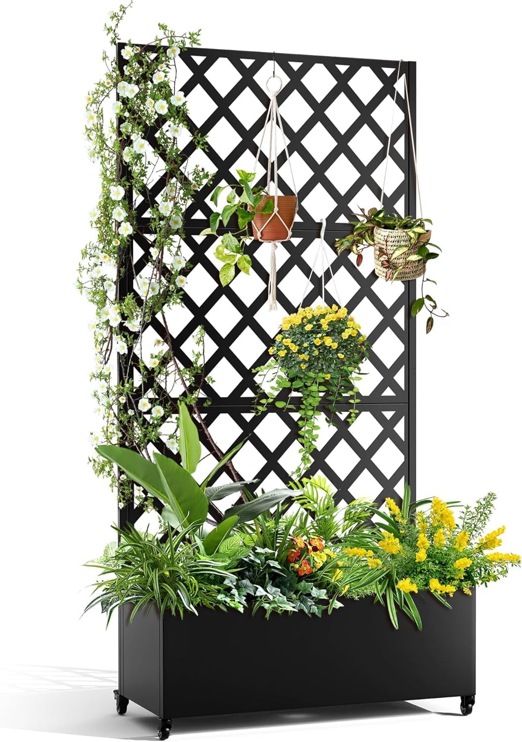1Pcs Galvanized Sheet Metal Flower Pot Box (Screen Three Pieces Set ...