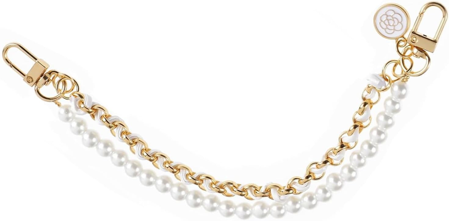 1Pcs Gold Pearl Purse Chain Replacement Metal Handbag Straps Short ...