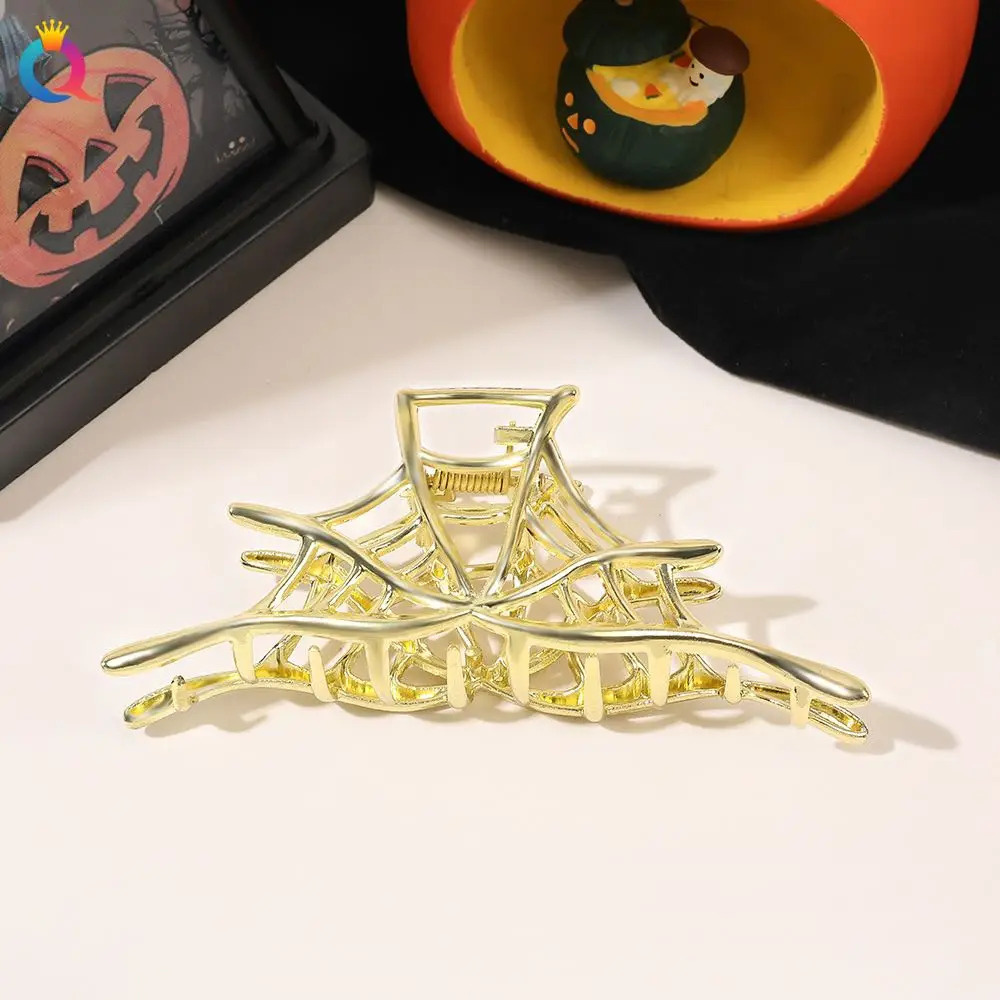 1Pcs Halloween Black Spider Hair Claw Clips with Pearl Charm Design ...