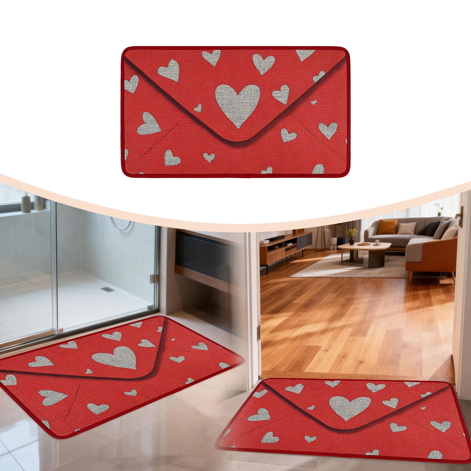 1Pcs Heartfelt Letter Envelope Door Mat – Heart Shaped Floor Mat For ...
