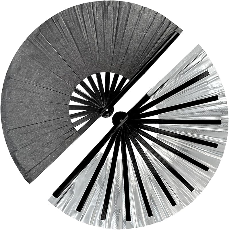 1Pcs Holographic Laser Colors Hand Fan,Clack Handheld Fan,Large Folding ...