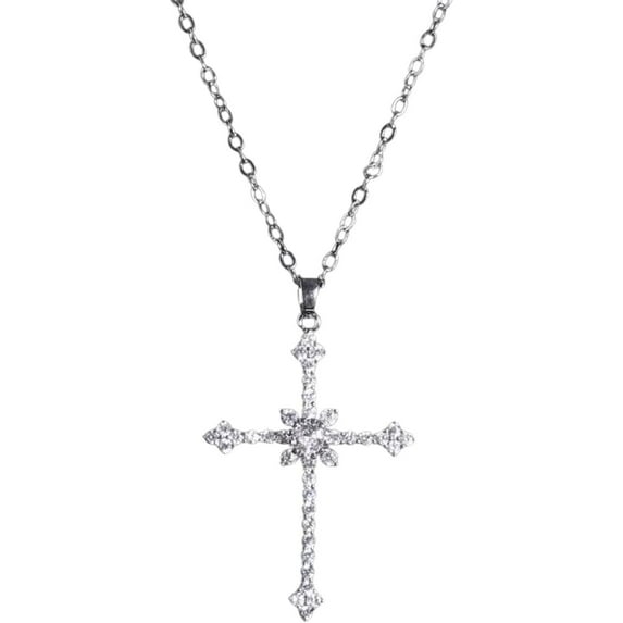 1Pcs Imitation White Gold - Color Necklace Ladies Cold Wind Full Of ...