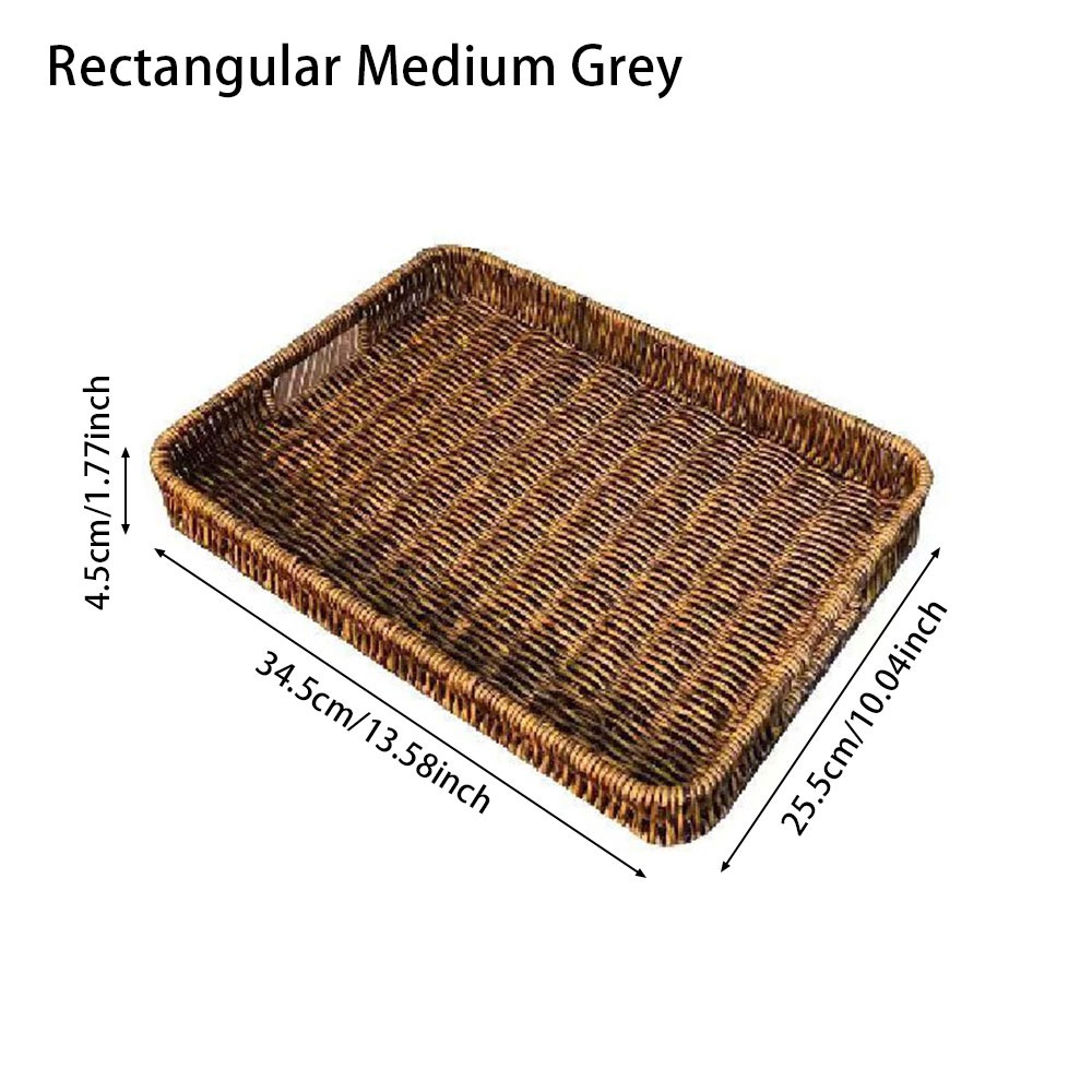 1Pcs Imitation Wicker Rattan Round Rectangular Shape Fruit Vegetable ...