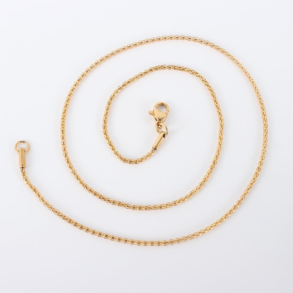 1Pcs Ion Plating(IP) 304 Stainless Steel Mesh Chain Necklaces with ...