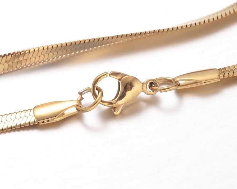 1Pcs Ion Plating(IP) 304 Stainless Steel Snake Chain Necklaces with ...