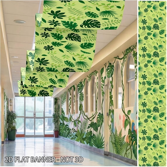 1Pcs Jungle Theme Party Decor 2026 Vbs Decorations Tropical Forest Palm ...