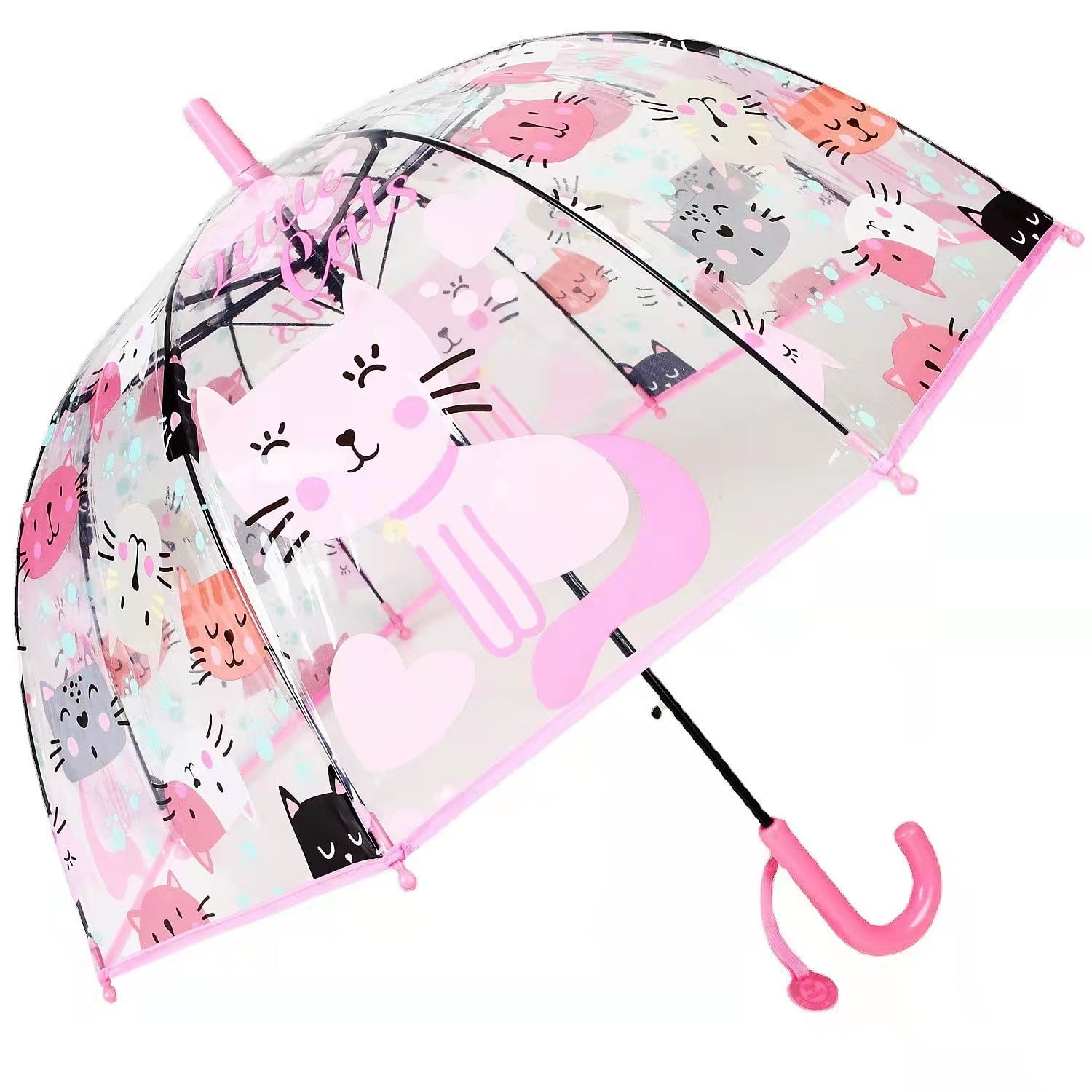 1Pcs Kids Clear Bubble Umbrella with an Easy Grip Curved Handle, Safety ...