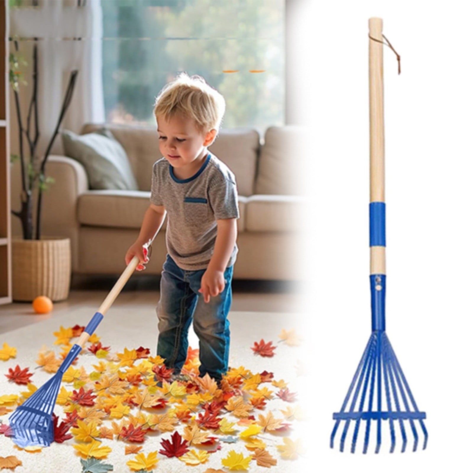 1Pcs Kids Rakes for Leaves, 27.6" Child Size Garden Rake Childrens Lawn ...