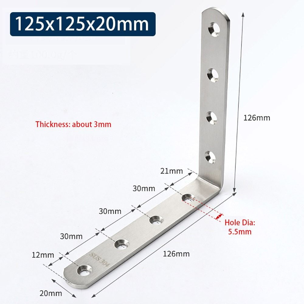 1Pcs L Shape SUS304 Stainless Steel Furniture Fastener Corner Brace ...