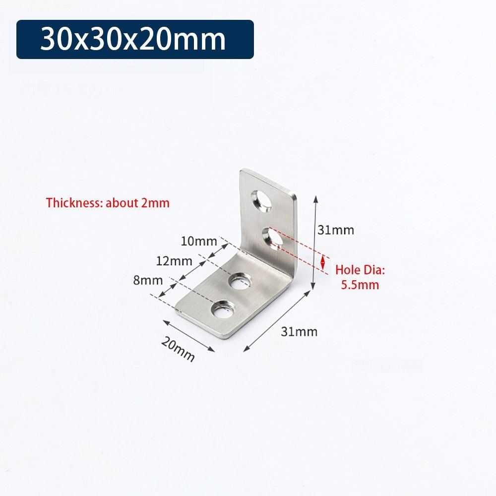 1Pcs L Shape SUS304 Stainless Steel Furniture Fastener Corner Brace ...