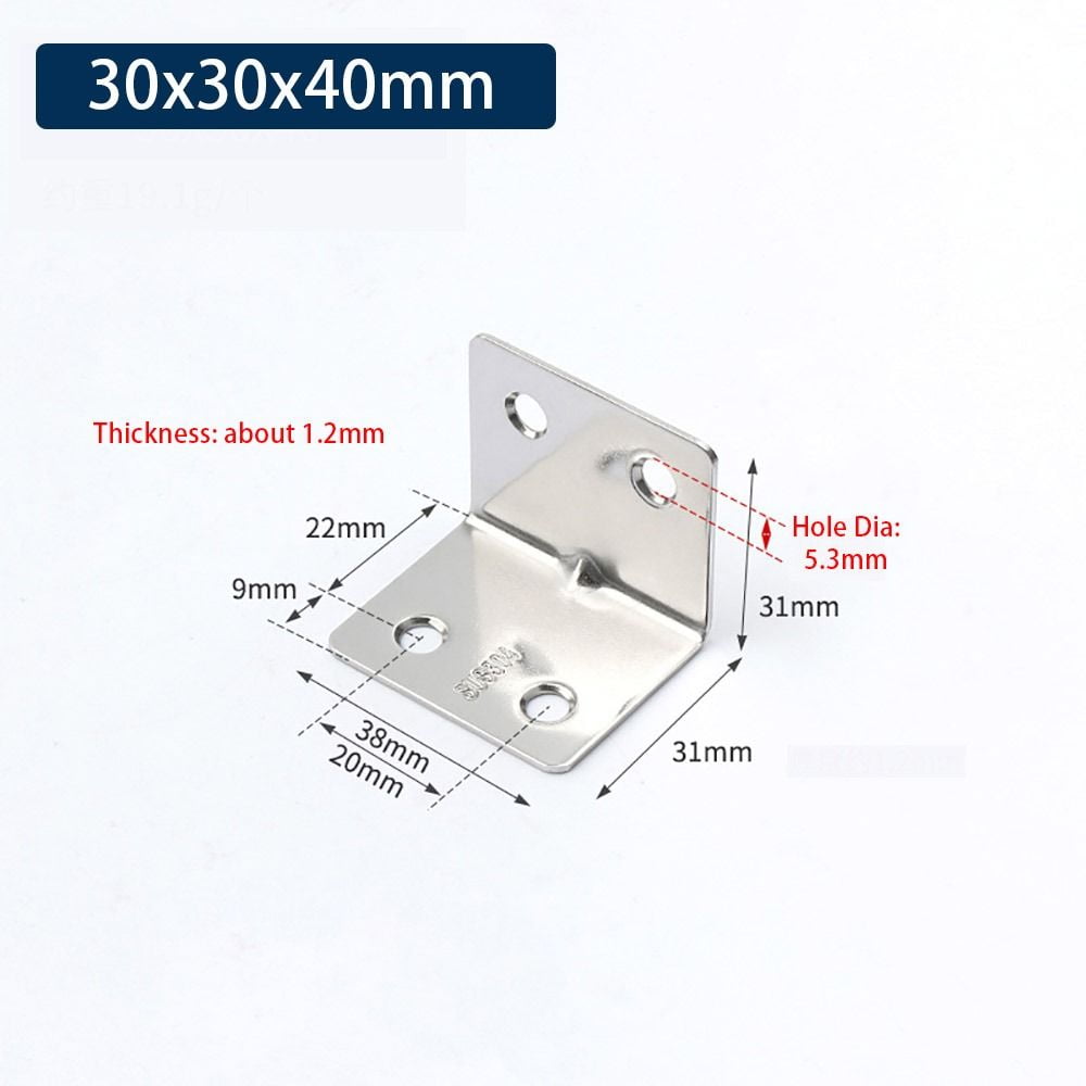 1Pcs L Shape SUS304 Stainless Steel Furniture Fastener Corner Brace ...