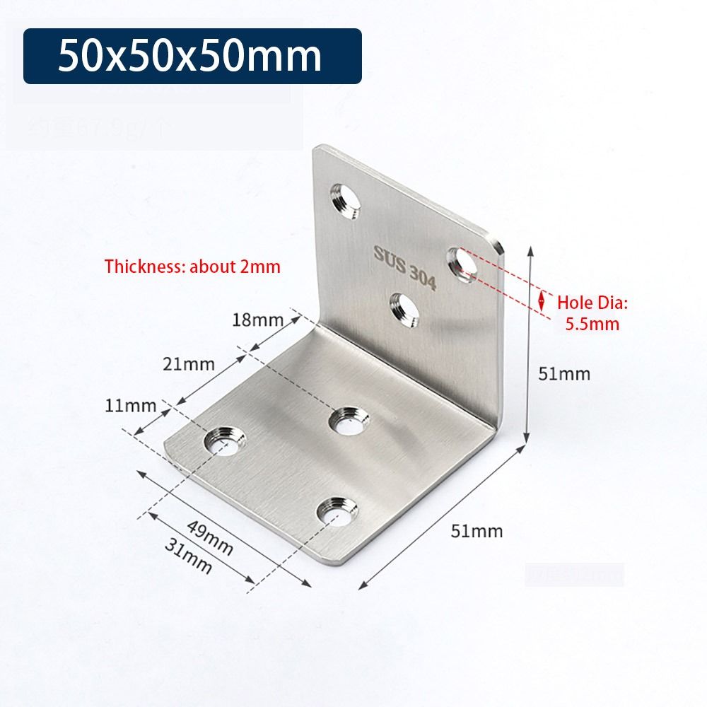 1Pcs L Shape SUS304 Stainless Steel Furniture Fastener Corner Brace ...