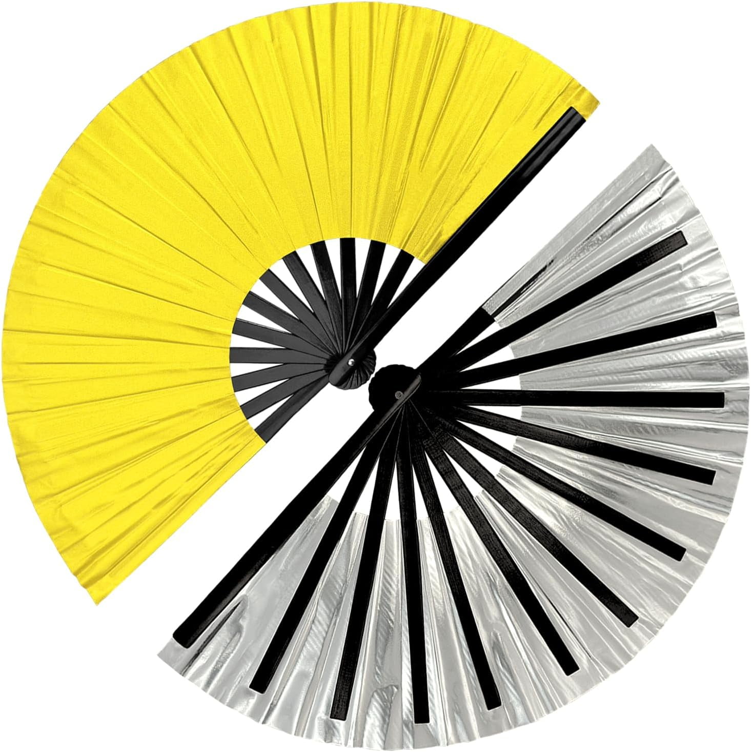 1Pcs Large Folding Hand Rave Fan,Clack Handheld Fan,Holographic Gold ...