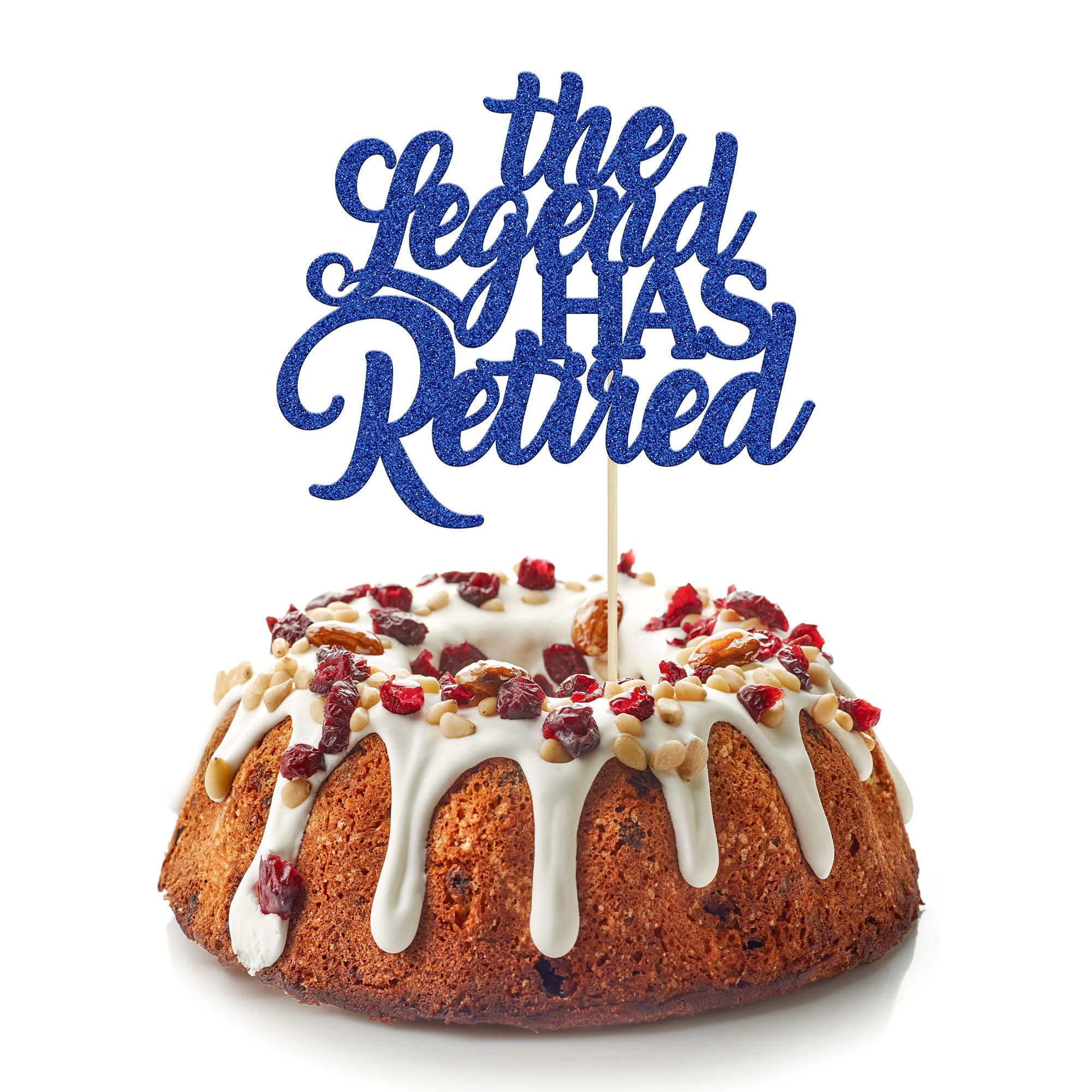 1Pcs The Legend FEV6 has Retired Cake Topper Blue Glitter Happy ...