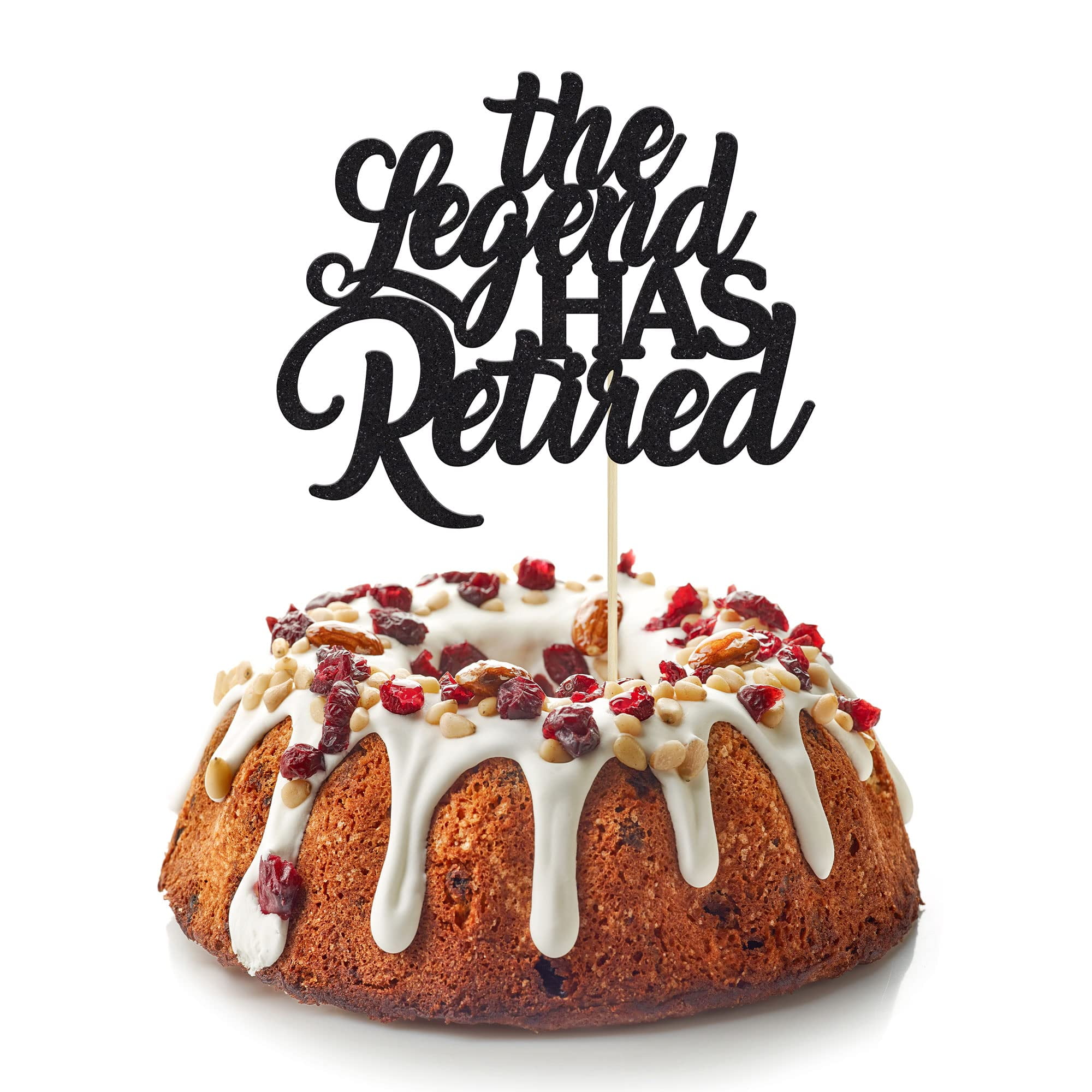 1Pcs The Legend has OLF24 Retired Cake Topper Black Glitter Goodbye ...