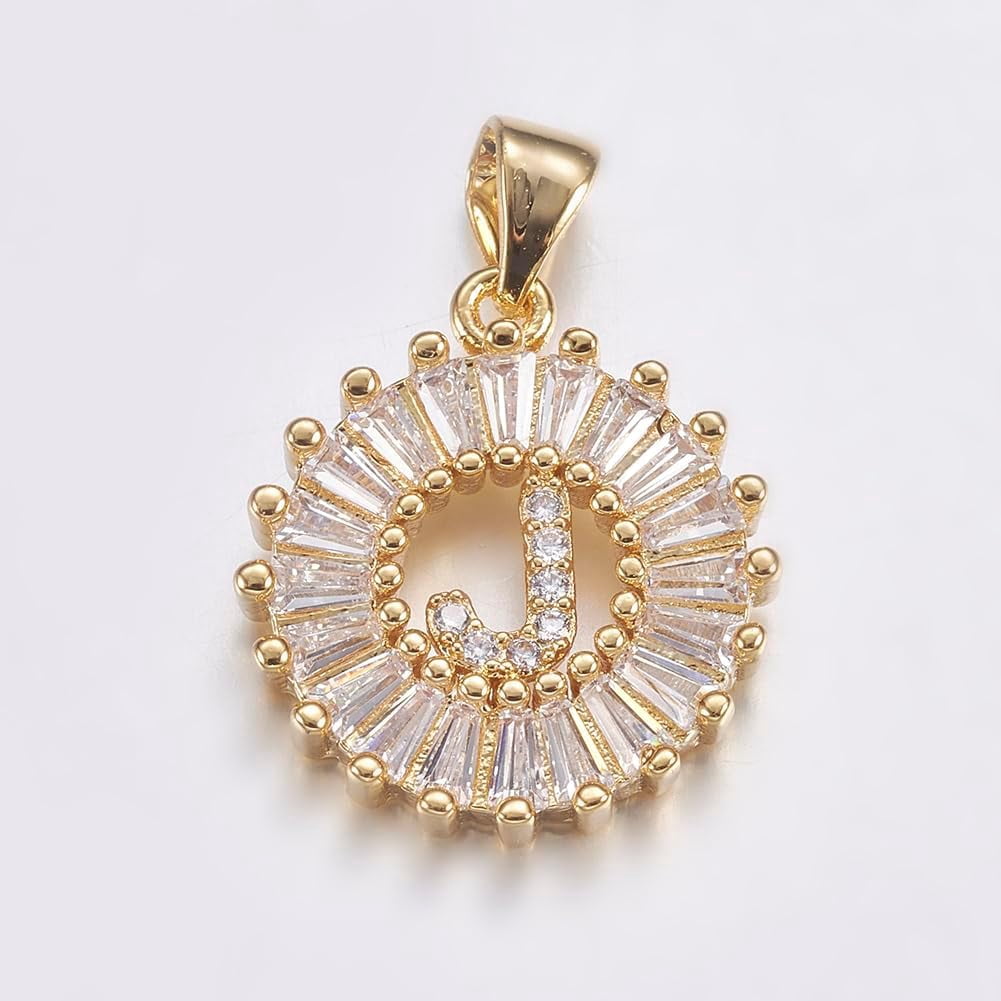 1Pcs Letter.J Pendants Rack Plating Brass Micro Pave Cubic Zirconia ...