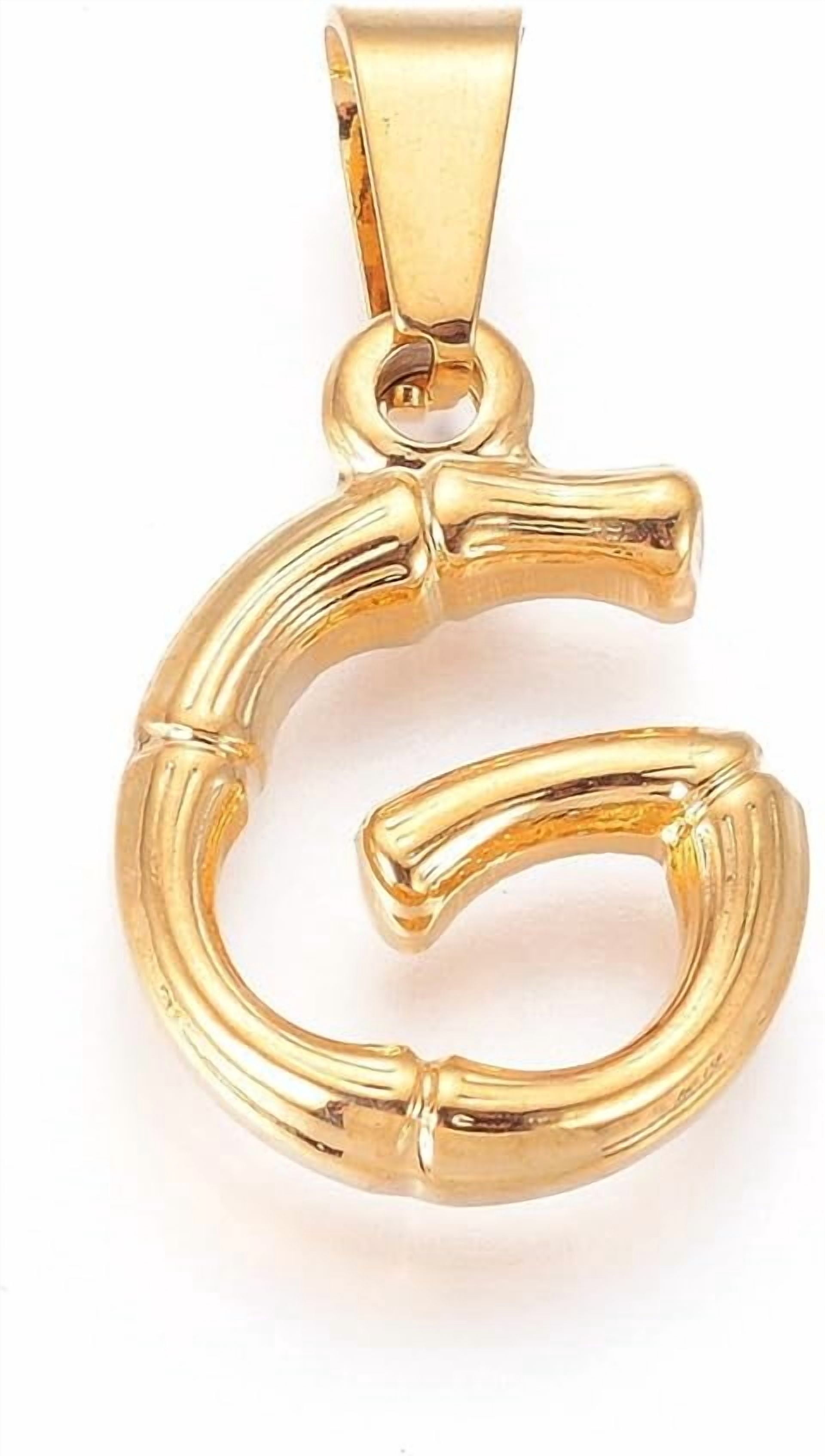 1Pcs Letter Pendant 304 Stainless Steel Pendants Bamboo Style Golden ...