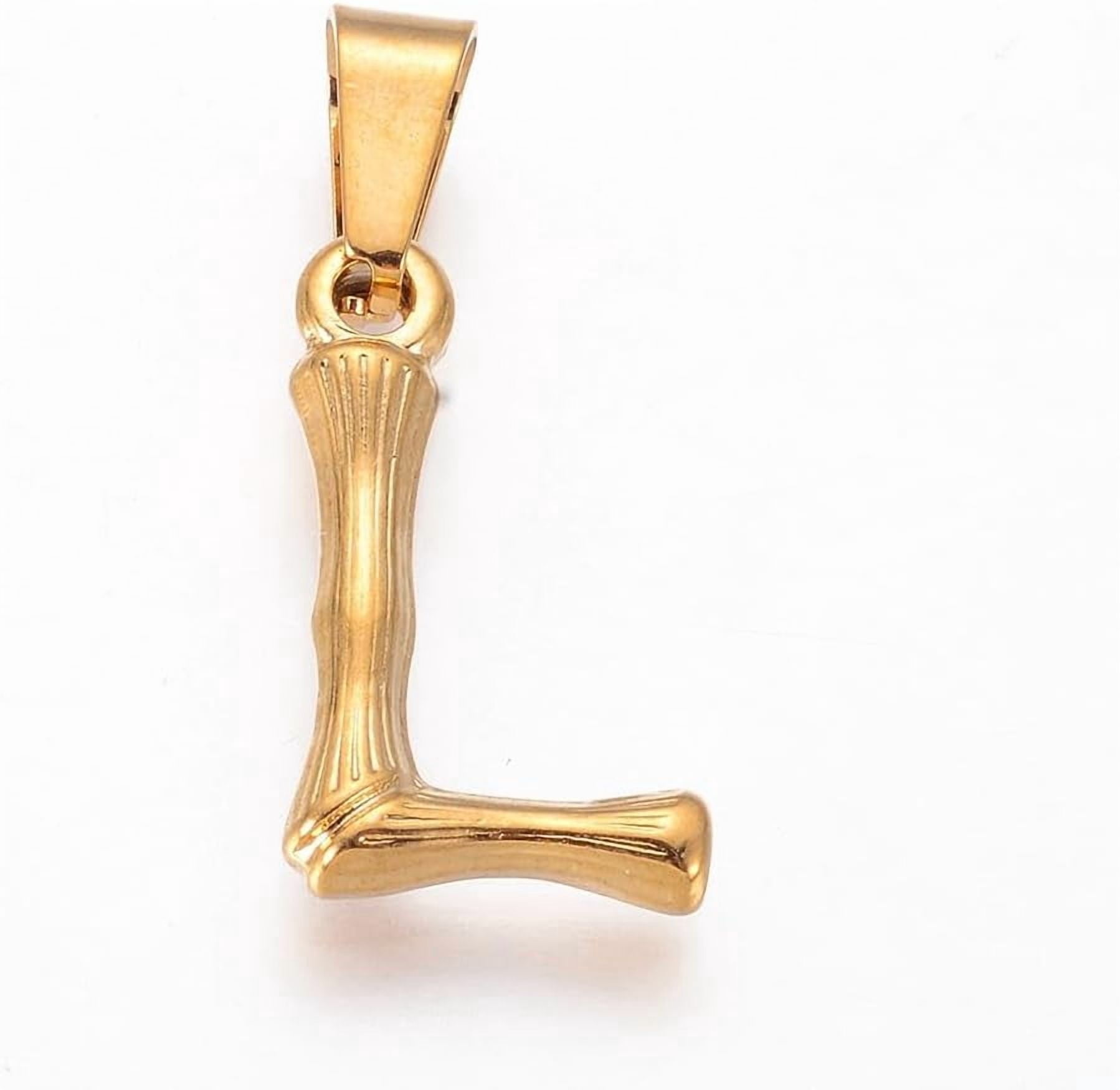 1Pcs Letter Pendant 304 Stainless Steel Pendants Bamboo Style Golden ...