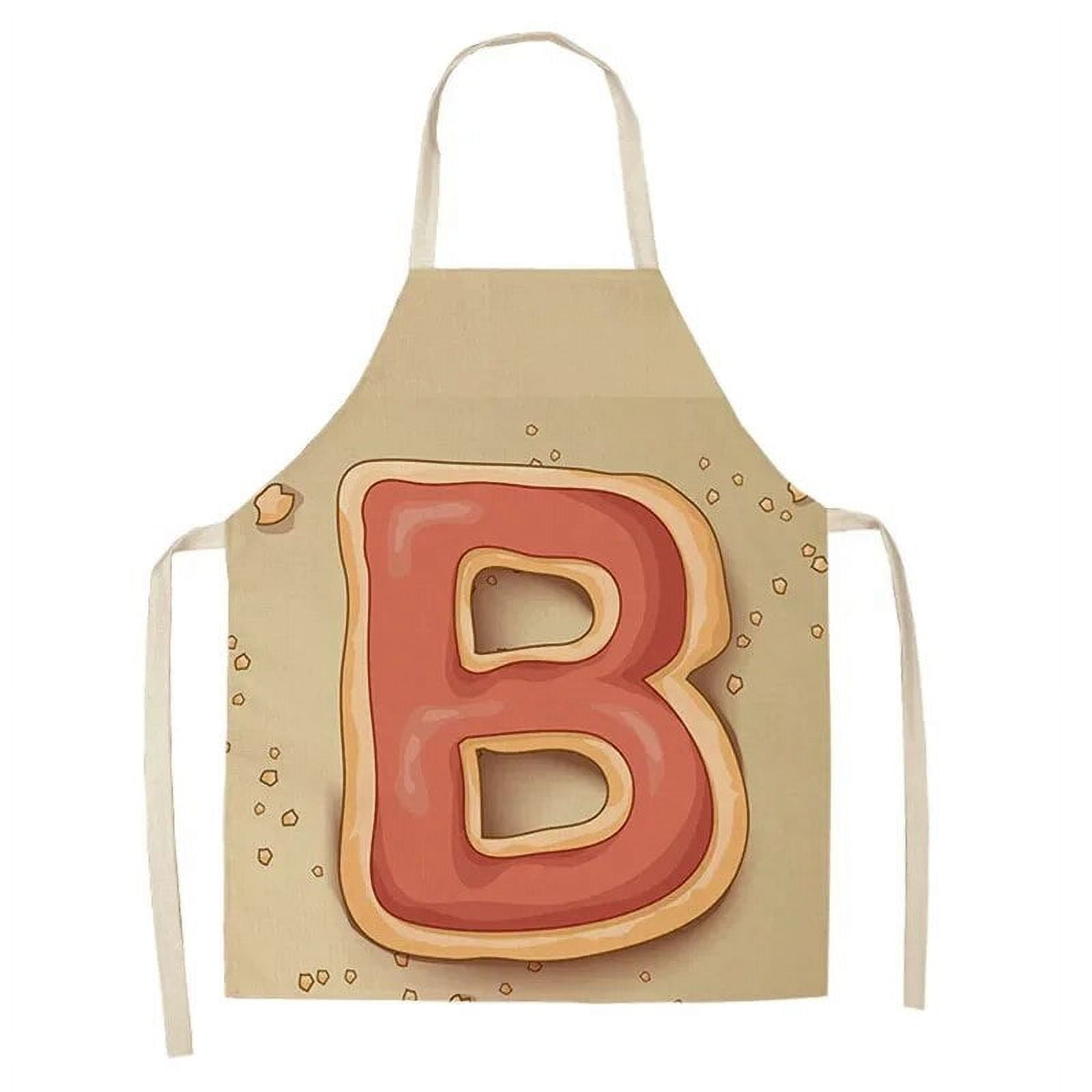 1Pcs Letter Print Kitchen Apron Sleeveless Cotton Linen Kids Aprons for ...
