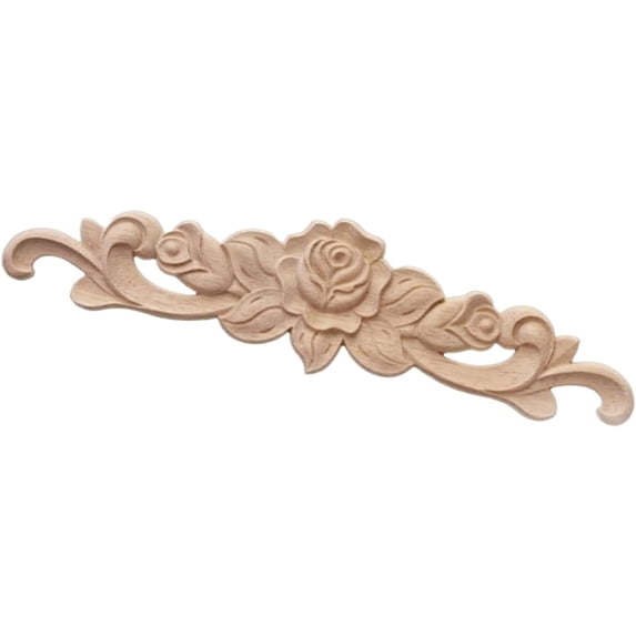 1Pcs Long Wood Carved Onlays Appliques Wood Appliques Carved Wood ...