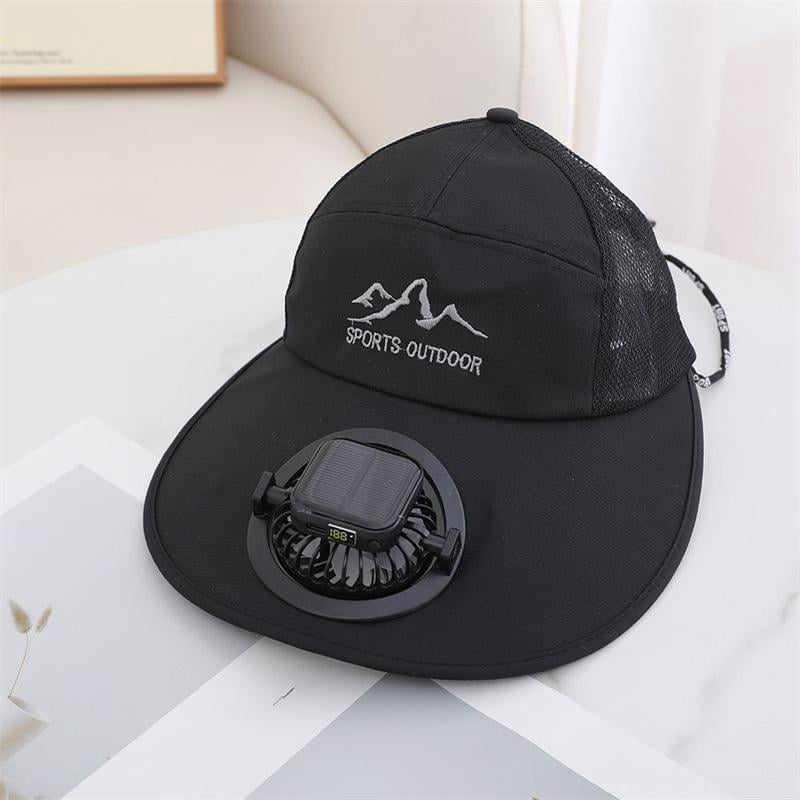 1Pcs Men's Fishing Fan Hat Solar Charging Hats With Fan Summer Sun ...