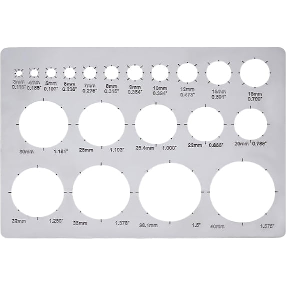 1Pcs Metal Circle Templates Circle Stencil for Drawing Stainless Steel ...