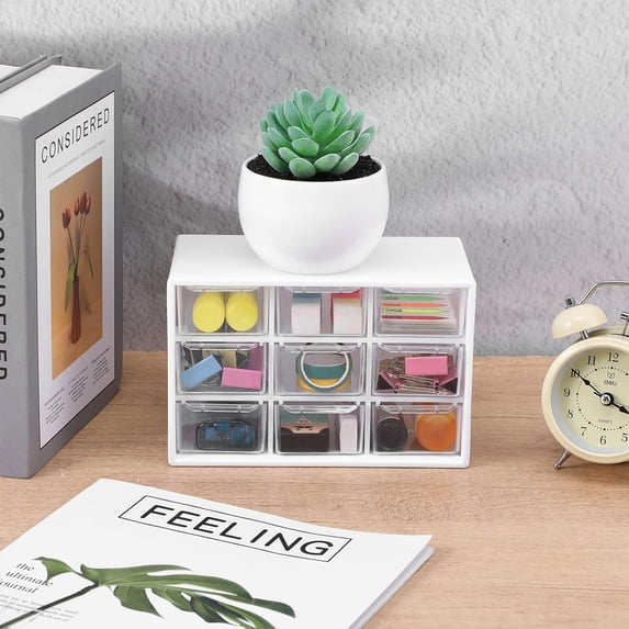 1Pcs Mini Drawer Organizer Small Organizer with 9 Drawers Plastic ...