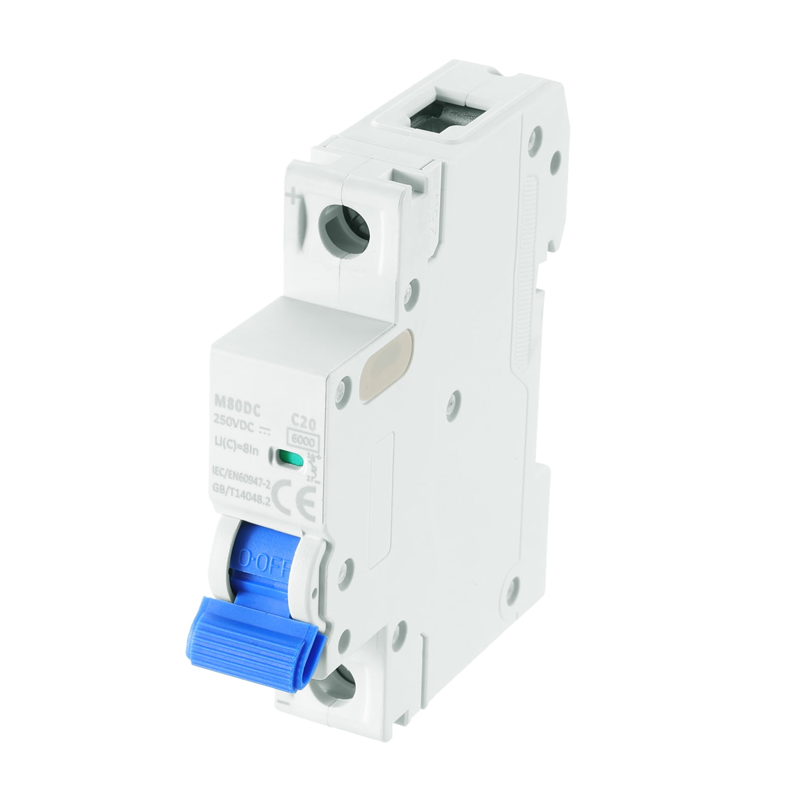 1Pcs Miniature Circuit Breaker 1P 20A DC 250V M80DC DIN Rail Mount Protection Thermal Magnetic ...