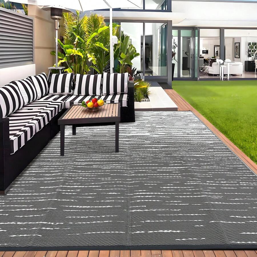 1Pcs Modern Abstract Pattern Outdoor Area Rug For Balcony Pool RV ...