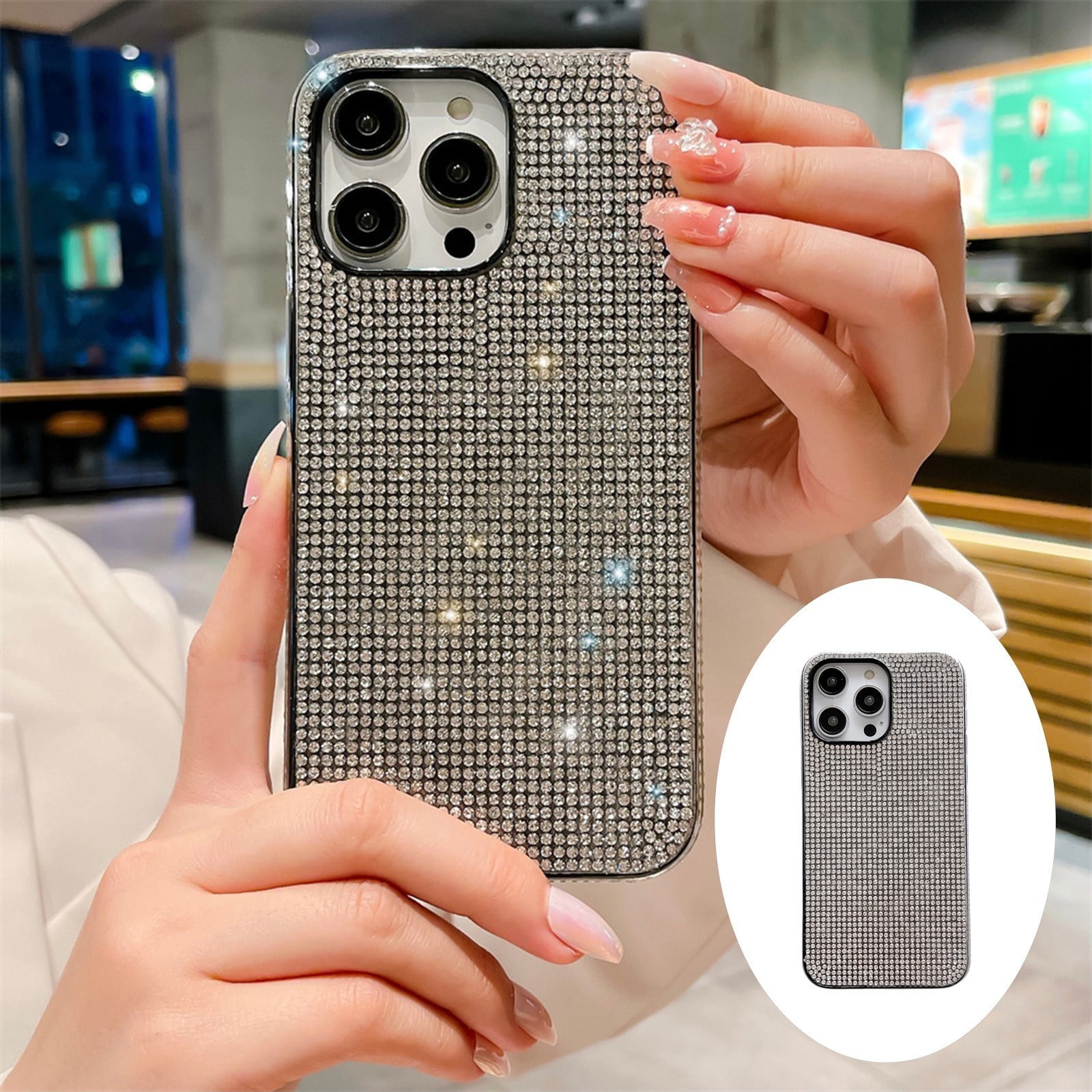 1Pcs Pattern Protective For Mobile Phone With Glitter Back Cover And ...