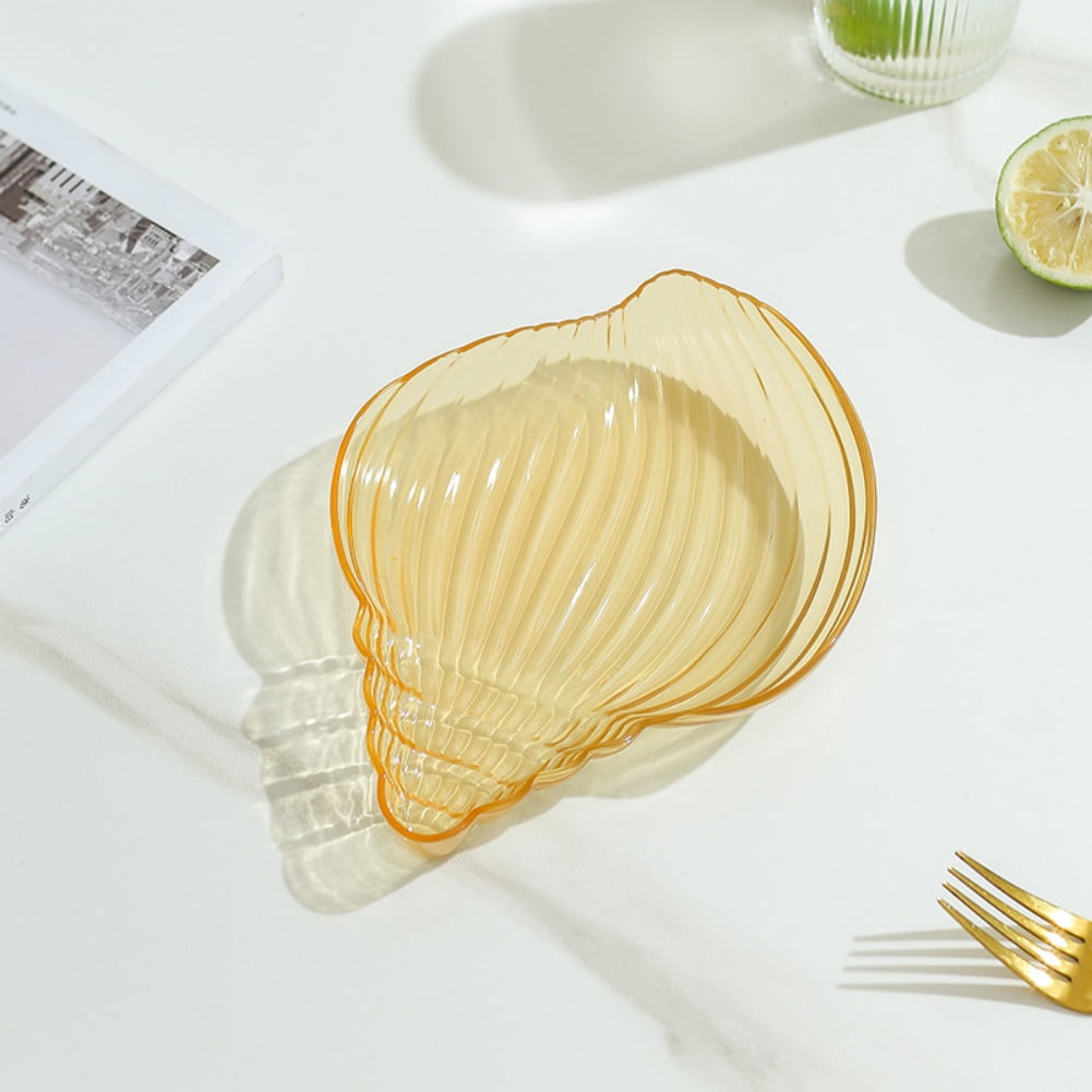 1Pcs Plastic Decorative Sea Shell Conch Shaped Plate Snack Dessert ...